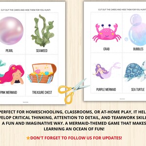 Mermaid Scavenger Hunt,mermaid Trasure Hunt,mermaid Birthday Party Game ...