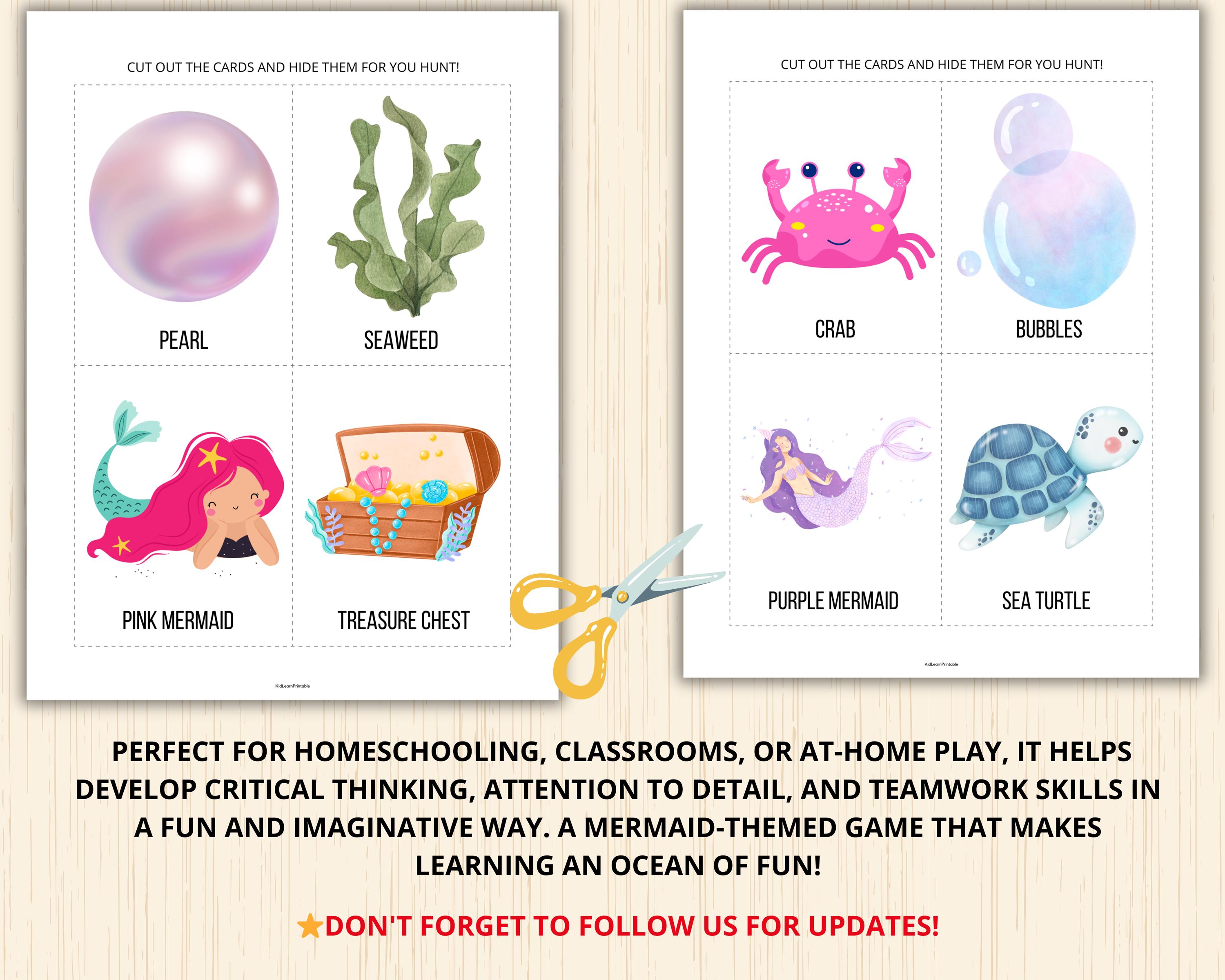 Mermaid Scavenger Hunt,mermaid Trasure Hunt,mermaid Birthday Party Game ...