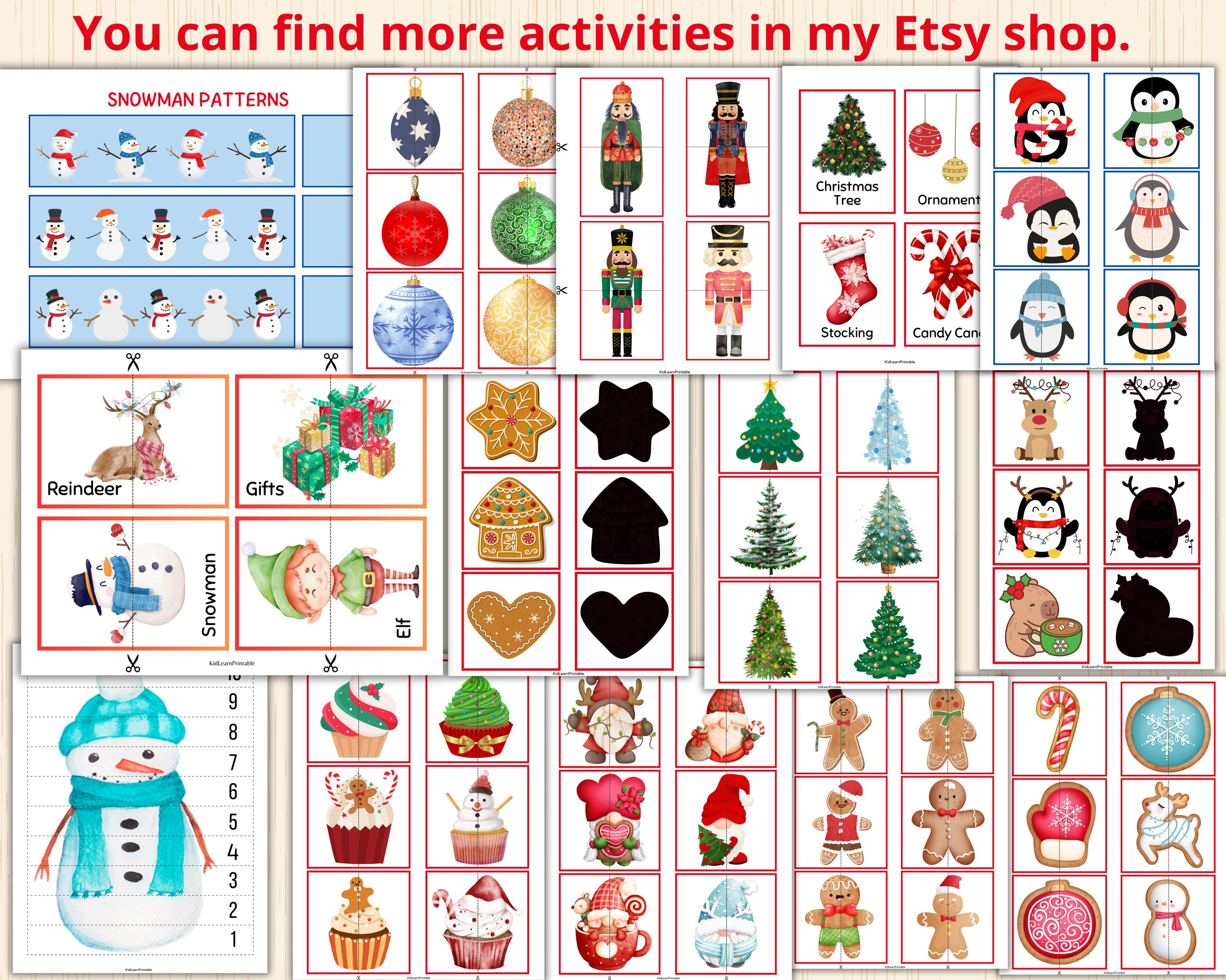 Christmas Alphabet Cards,christmas Cards for Kids,christmas Flashcards ...