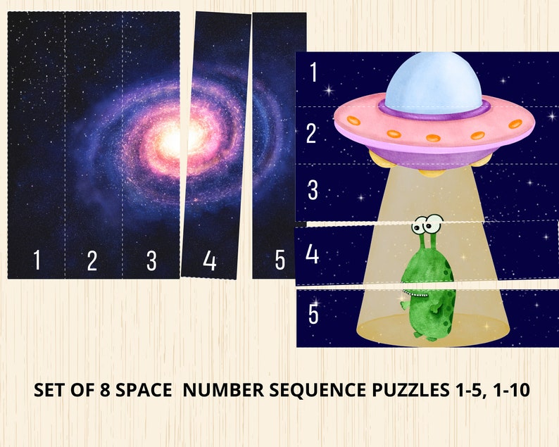 Space Puzzles,space Activities,outer Space Number Sequence,numbers 1-10 ...