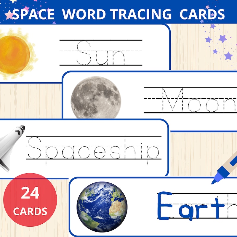 Space Alphabet Tracing - Etsy