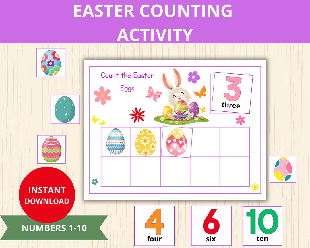 Easter Counting Activity, Numbers 1-10, Count Activities, Kindergarten ...