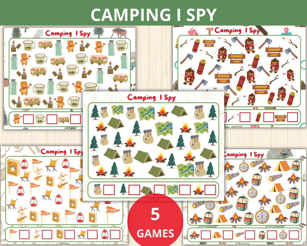 Camping I Spy Counting Activity,look and Find,summer I Spy,camping Busy ...