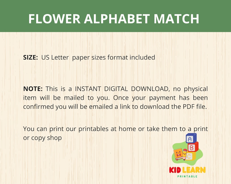 Flower Alphabet Match, Spring Preschool Activity,alphabet Matching Game ...