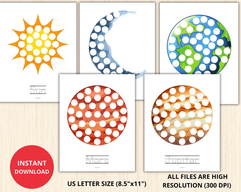 Space Dot Marker Pages,solar System Dot Marker Worksheets,outer Space ...