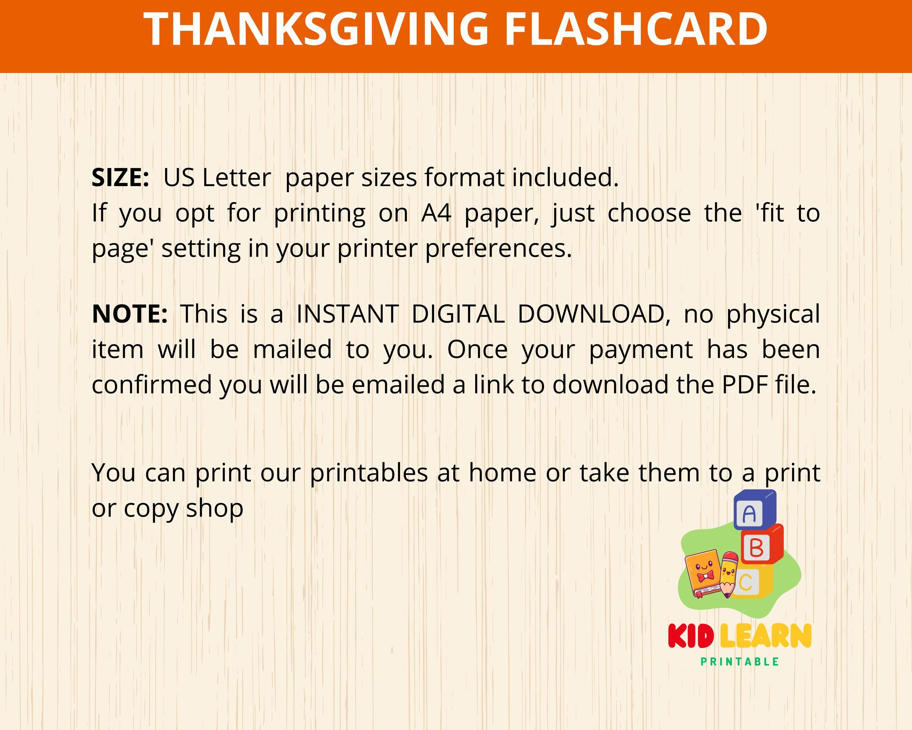 Thanksgiving Vocabulary Flashcards,thanksgiving Words,thanksgiving ...