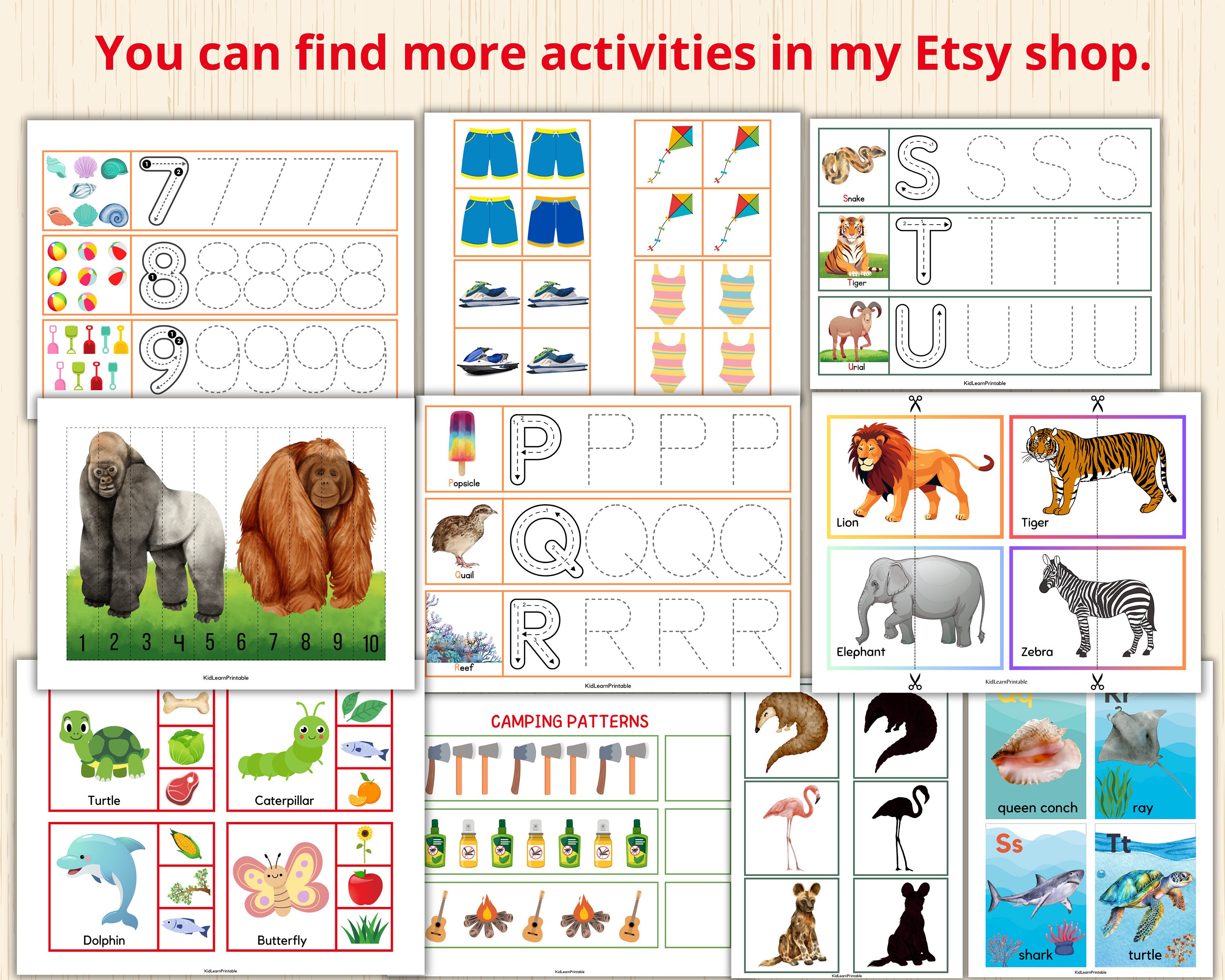 Safari Animal I Spy,counting Activity,look and Find,animals Preschool,i ...