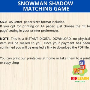 Winter Shadow Matching,christmas Winter Game,snowman Shadow Matching ...