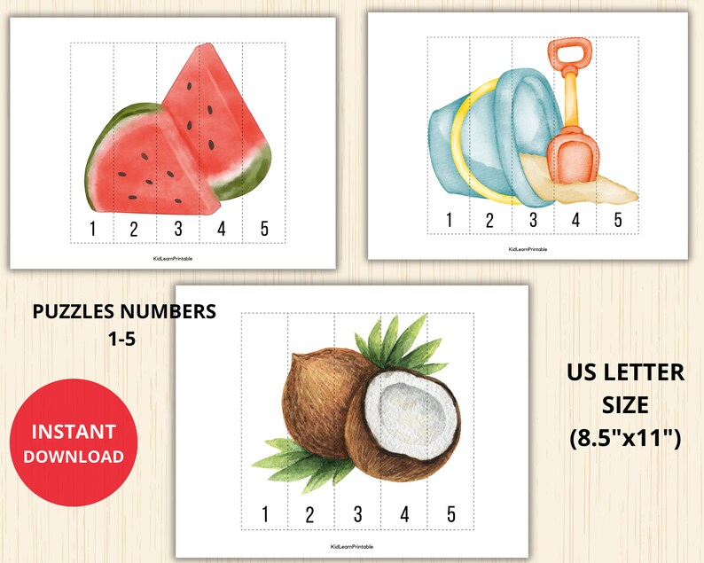 Summer Preschool,summer Puzzle, Activity,number Sequence,sequence ...
