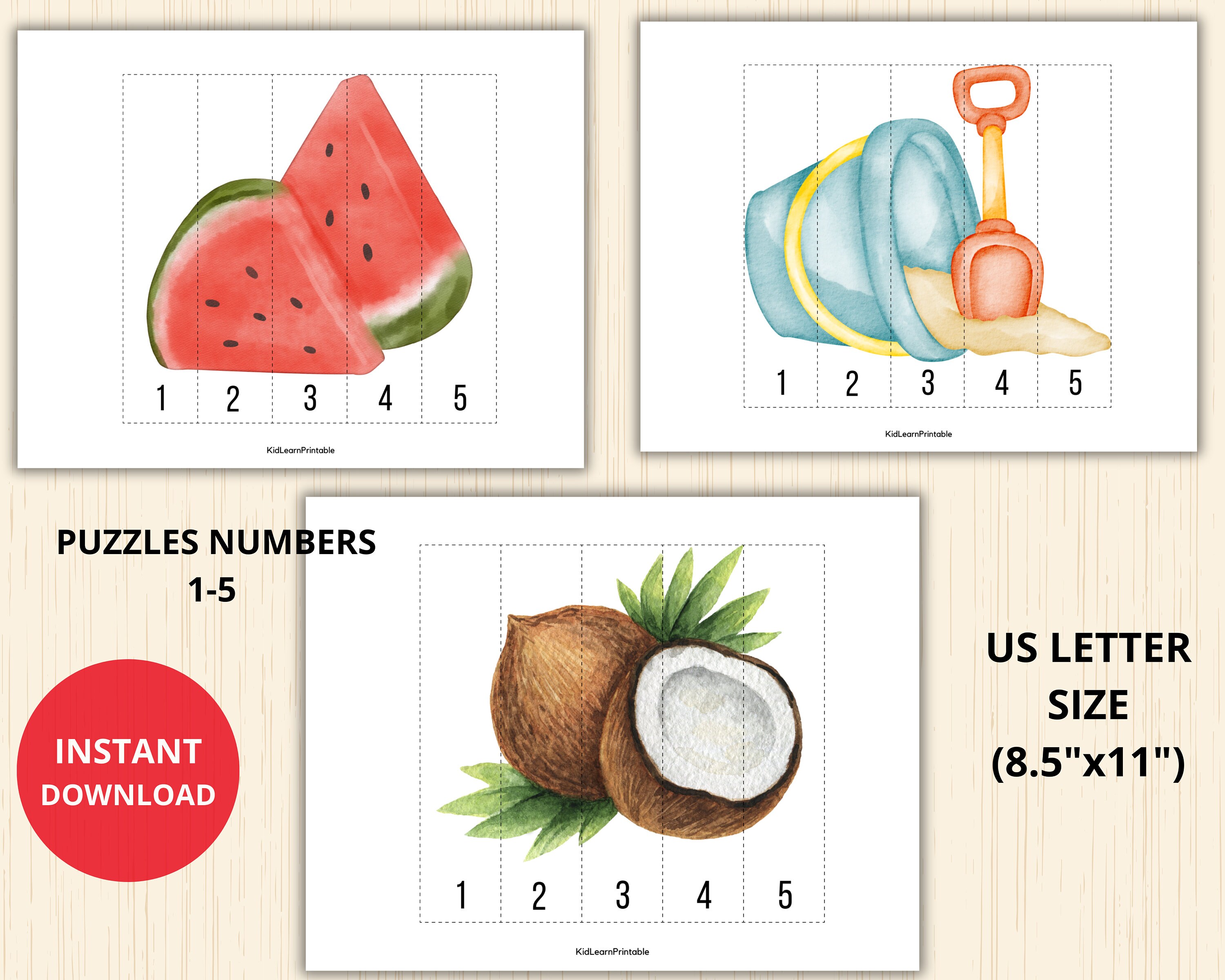 Summer Preschool,summer Puzzle, Activity,number Sequence,sequence ...