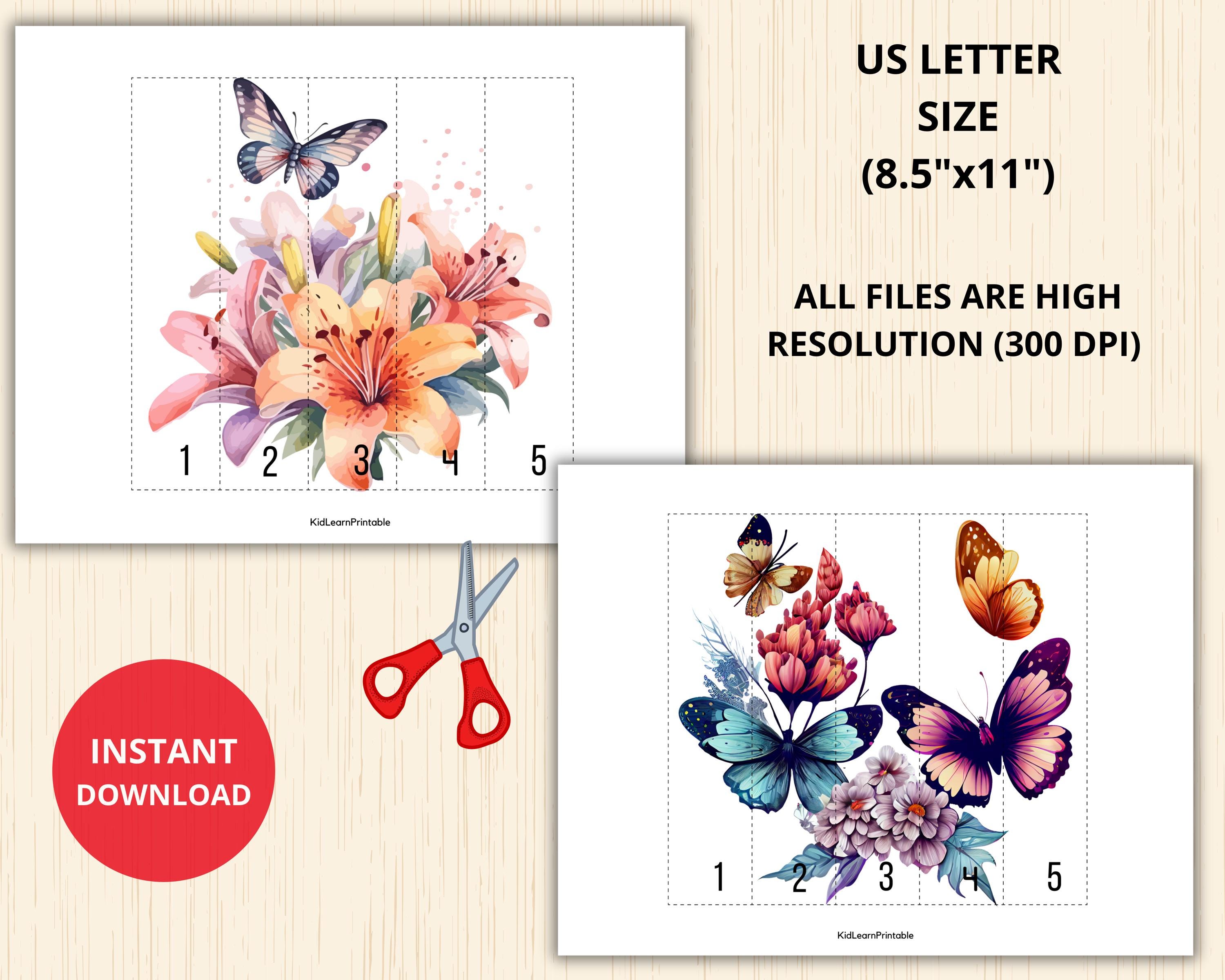 Butterfly Number Puzzle,butterfly Matching Activity,nature Preschool ...