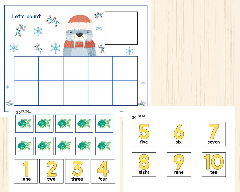 Winter Counting Practice 1-10, Matching Activity, Toddler, Preschool ...