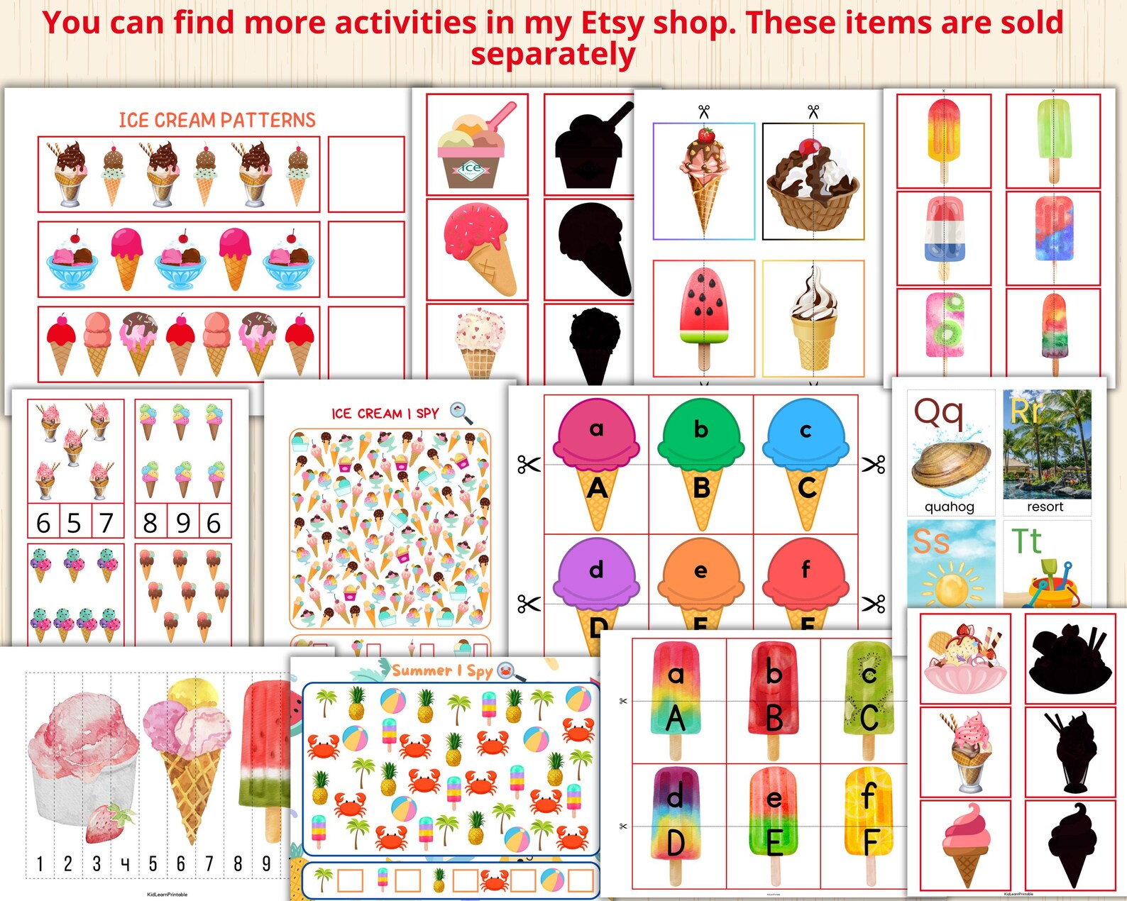 Ice Cream Matching Activity,summer Puzzles,symmetry Puzzles,popsicles ...