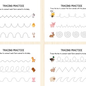 Tracing Worksheets, Preschool Worksheets,tracing Practice, Farm Animals ...