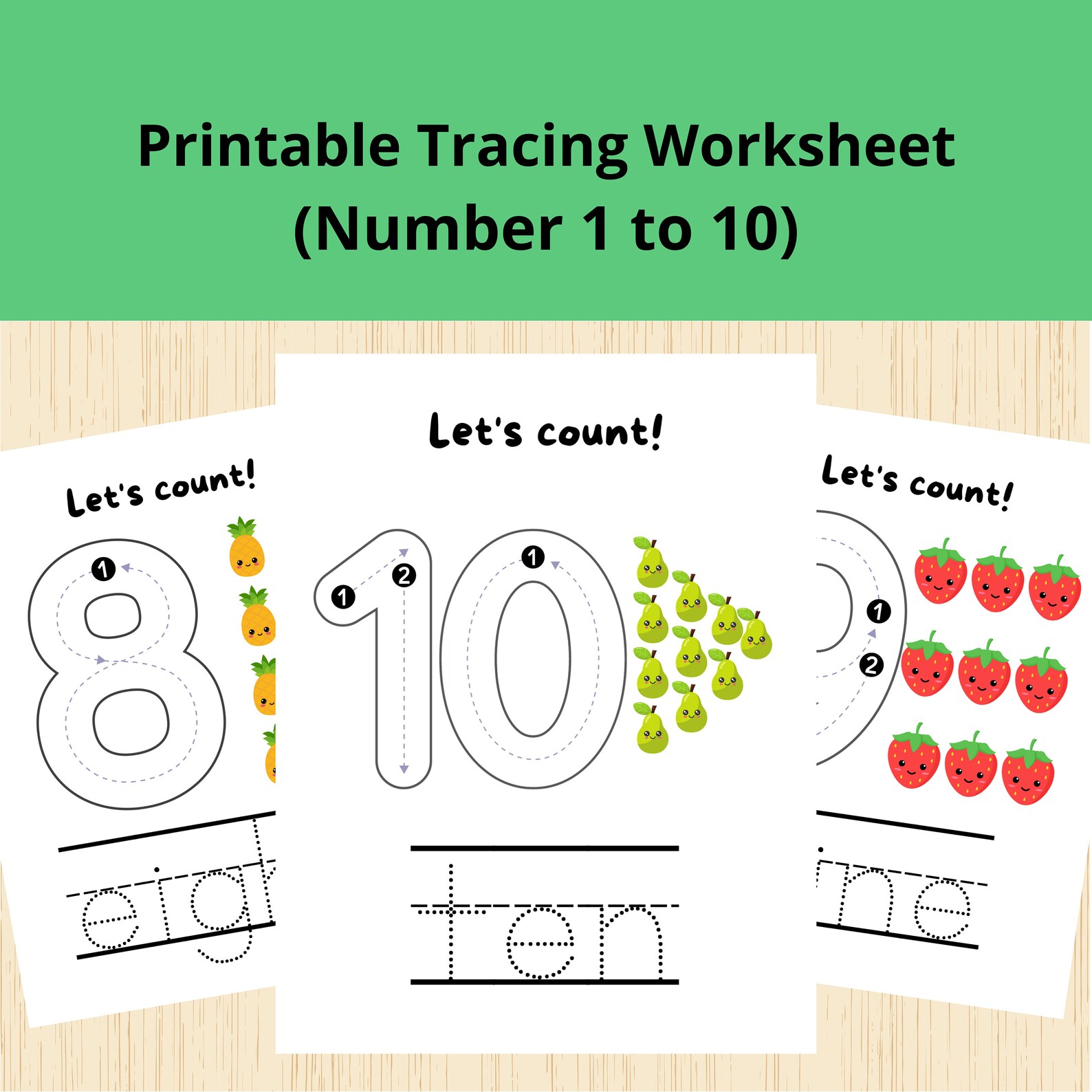 1-10 Printable Number Tracing,preschool Worksheet, Homeschool , Teacher ...