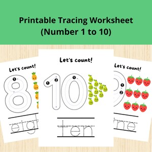 1-10 Printable Number Tracing,preschool Worksheet, Homeschool , Teacher ...