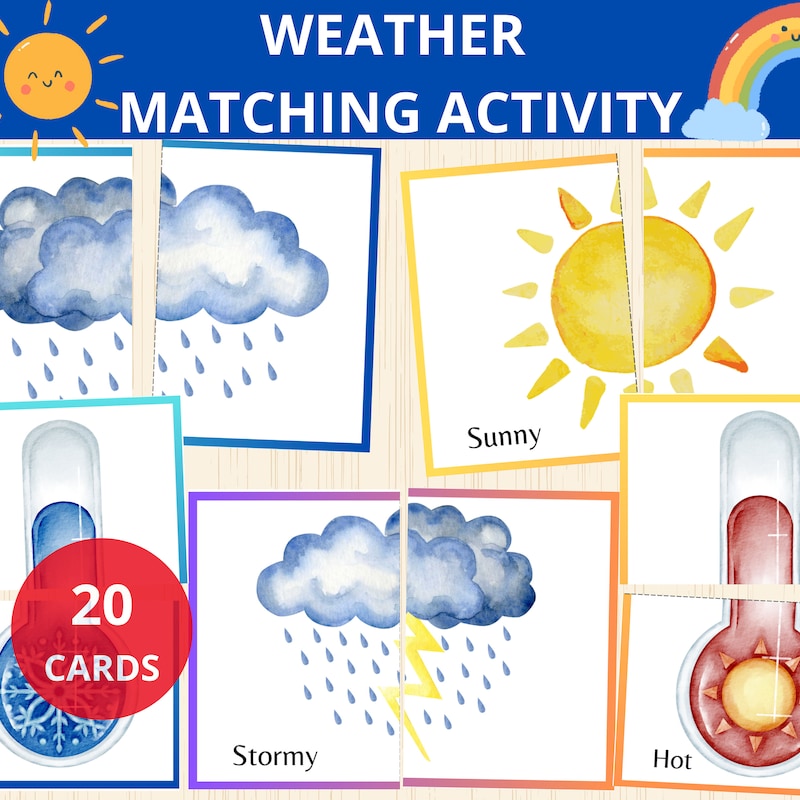 Weather Matching Activity - Etsy