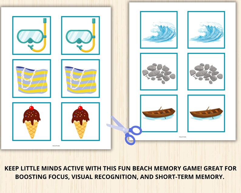 Beach Memory Game,summer Memory Card,beach Memory Match,beach Party ...