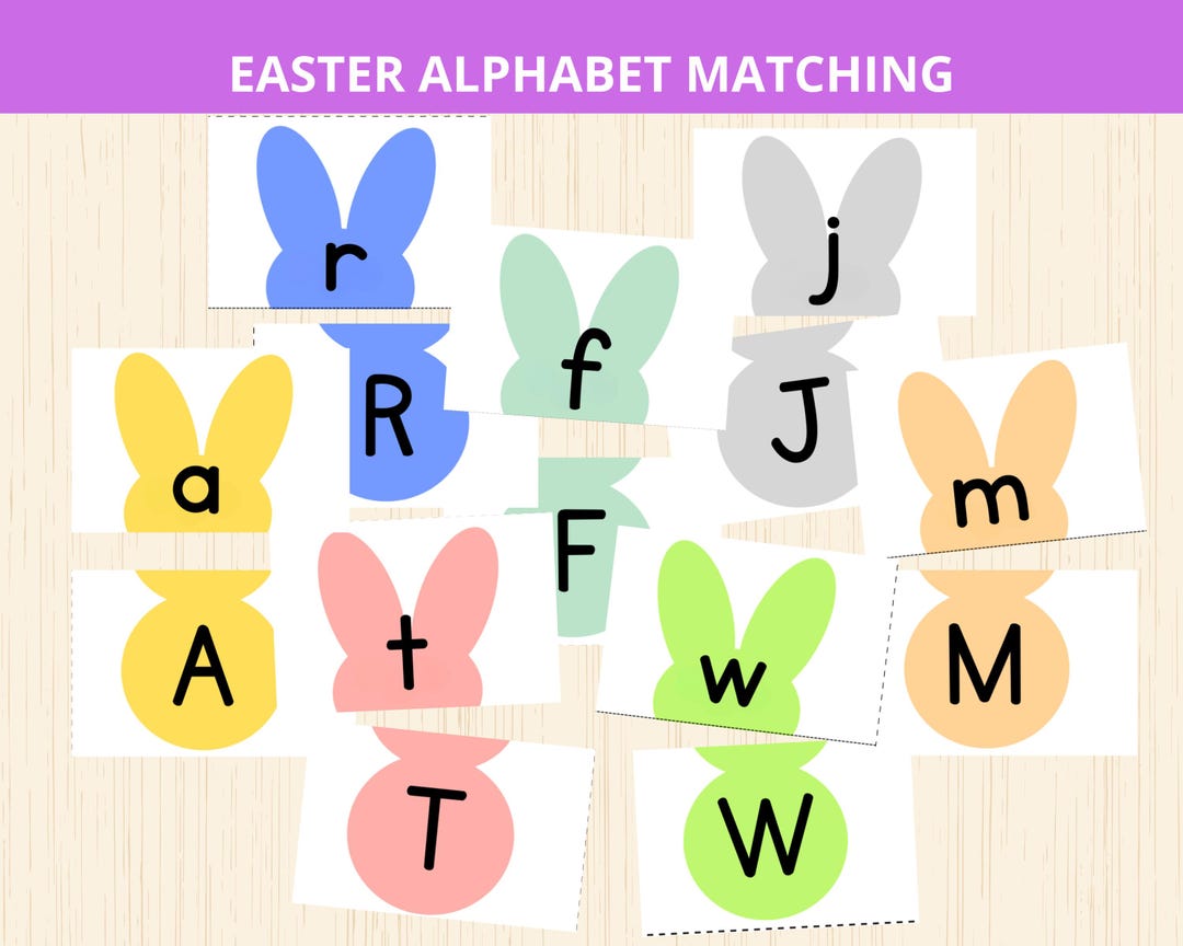Easter Alphabet Matching,easter Letter Match,easter Preschool Activity ...
