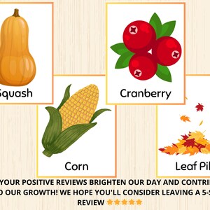 Autumn Flashcard,fall Vocabulary,nature Cards,autumn Montessori,autumn ...