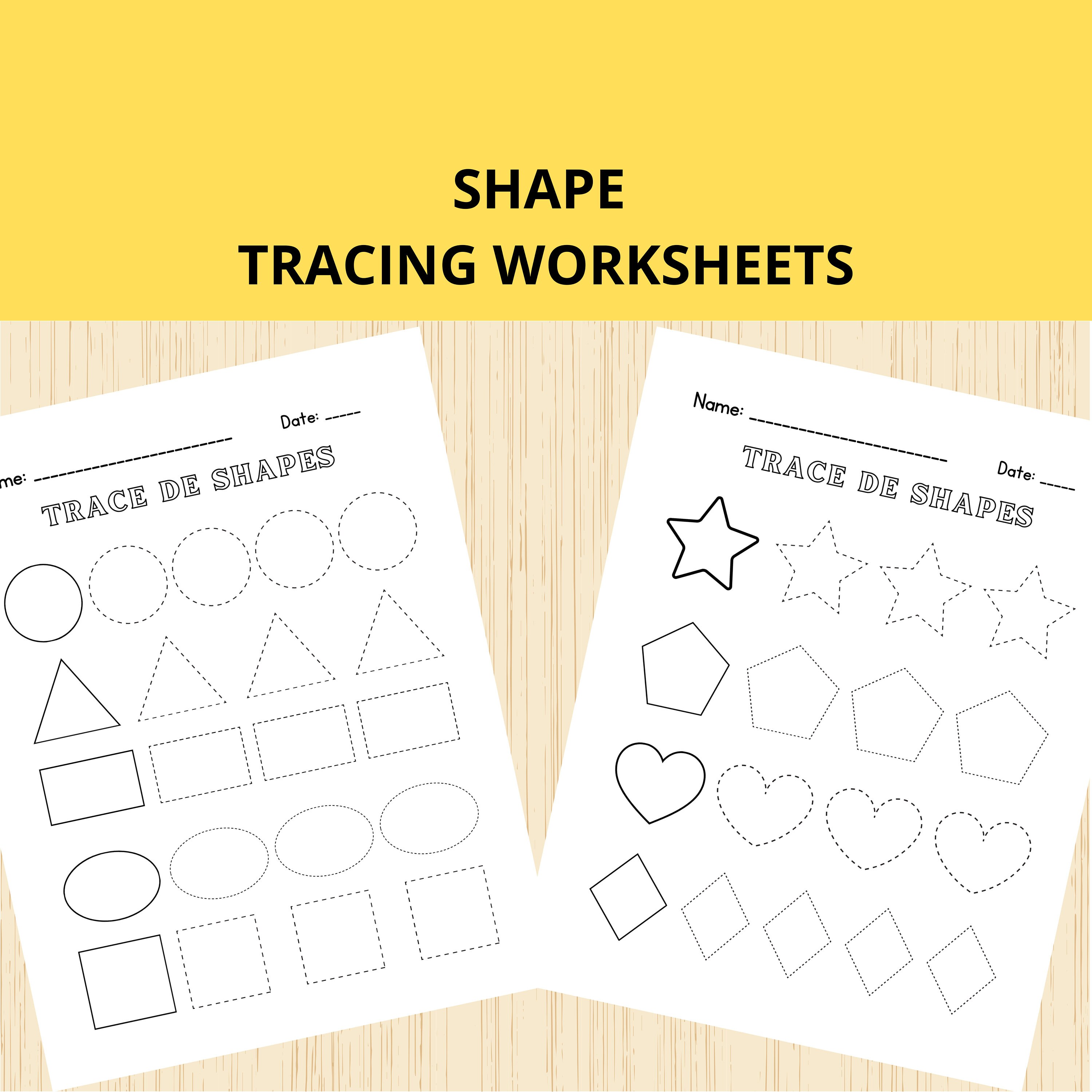 Preschool Shapes Tracing,base Shape,learning Shape for Kids ...