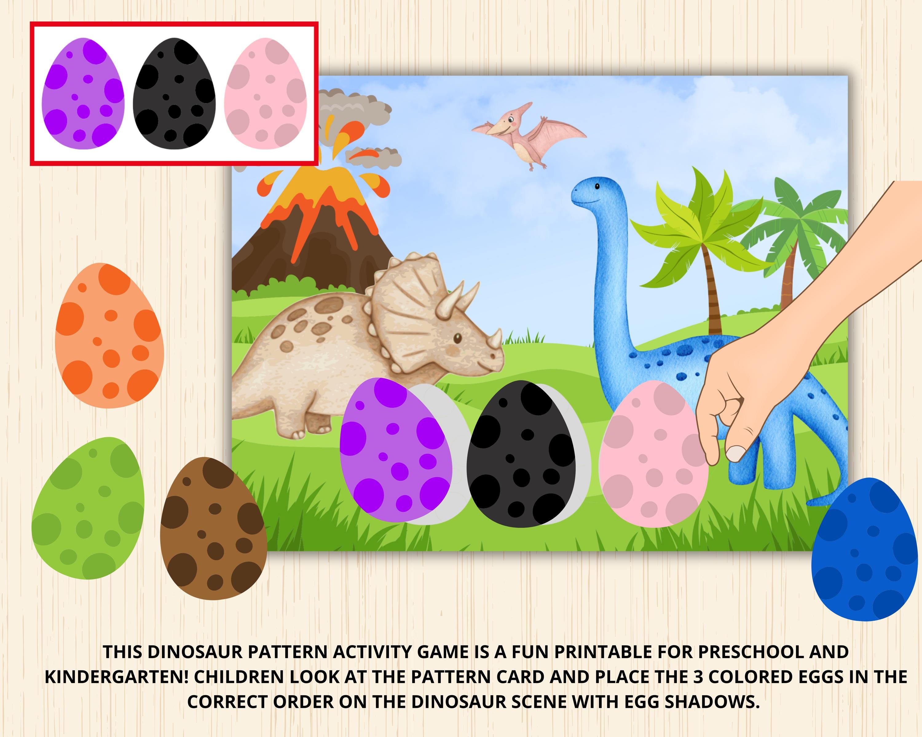 Dinosaur Activity Game,dinosaur Pattern Game,sequencing Activity,color ...