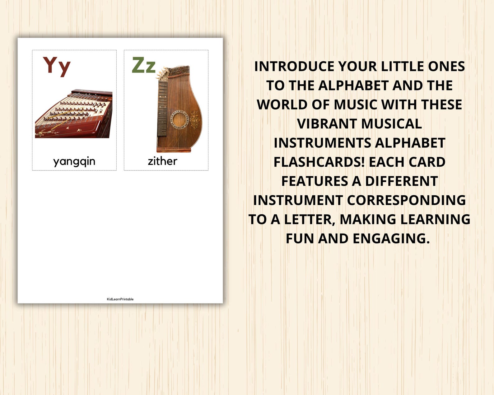 Musical Instruments Alphabet Cards,music Instruments Flashcards,music ...
