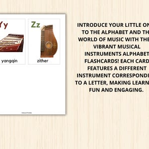 Musical Instruments Alphabet Cards,music Instruments Flashcards,music ...