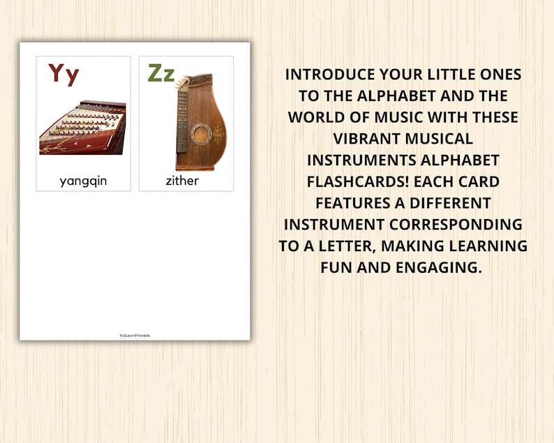 Musical Instruments Alphabet Cards,music Instruments Flashcards,music ...