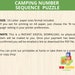 Camping Puzzle,camping Number Sequence,numbers 1-10,camping Summer ...