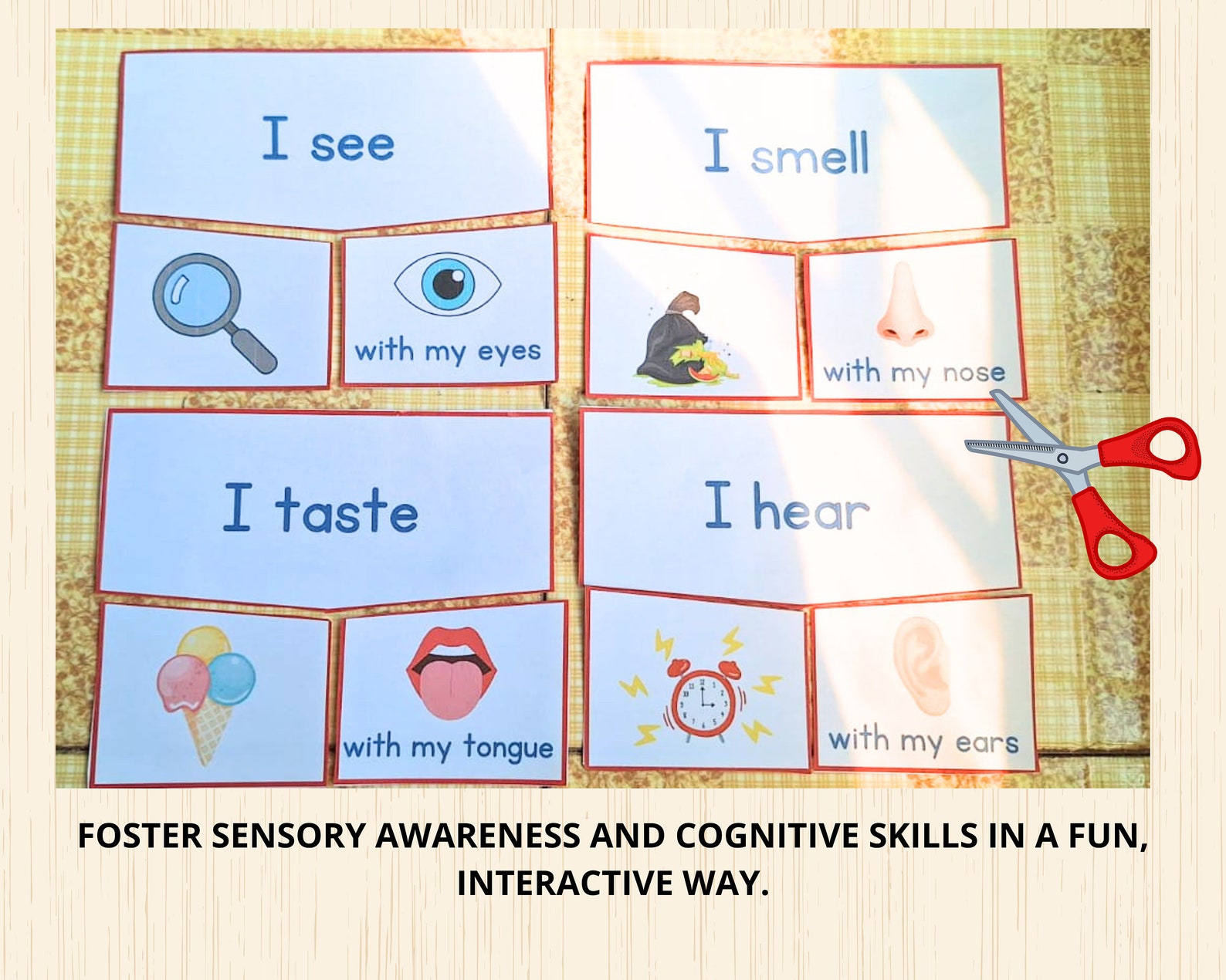 Five Senses Sorting Activity,five Senses Puzzle,5 Sense Activities,5 ...