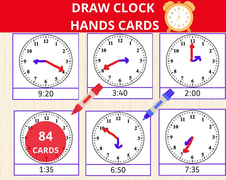 Draw Clock Hands, Clock Activity, Telling Time,learn the Time ...