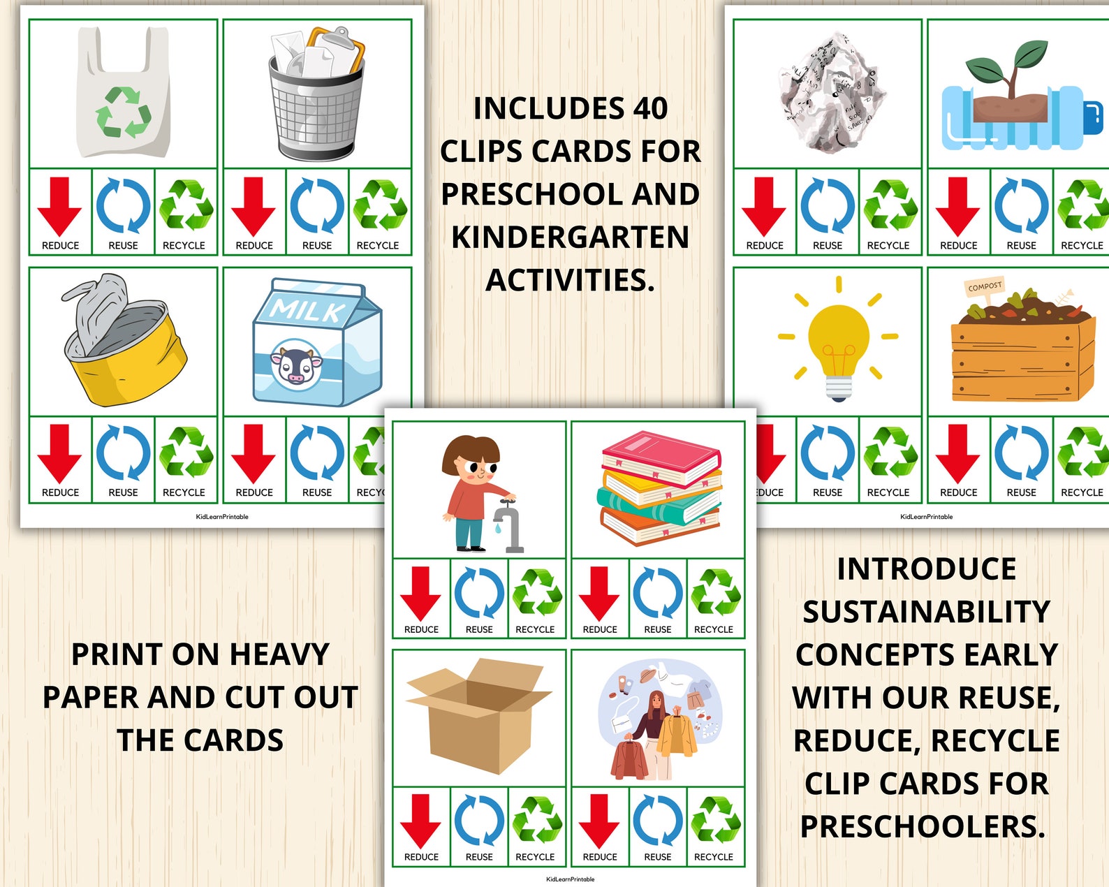 Earth Day Clip Card,earth Day Recycle Sort,earth Day, Waste Sorting ...