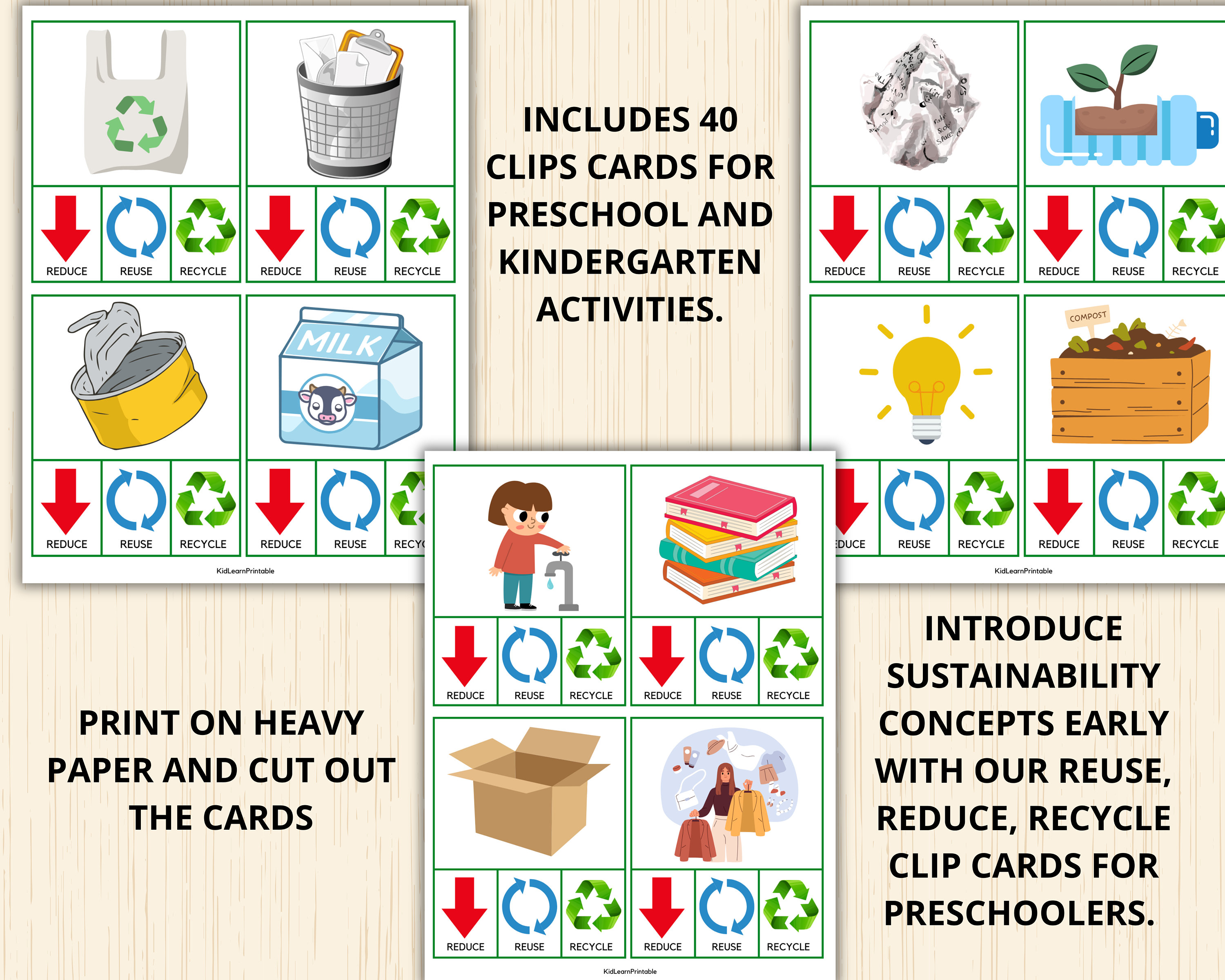 Earth Day Clip Card,earth Day Recycle Sort,earth Day, Waste Sorting ...