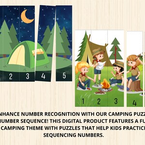 Camping Puzzle,camping Number Sequence,numbers 1-10,camping Summer ...
