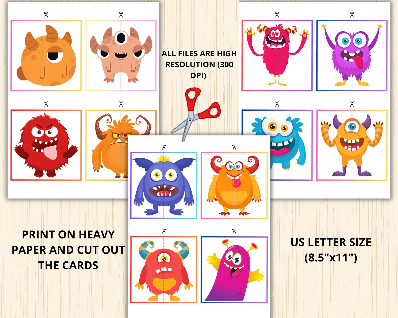 Monster Matching Games,2-piece Puzzles,monster Lovers,toddler Puzzle ...