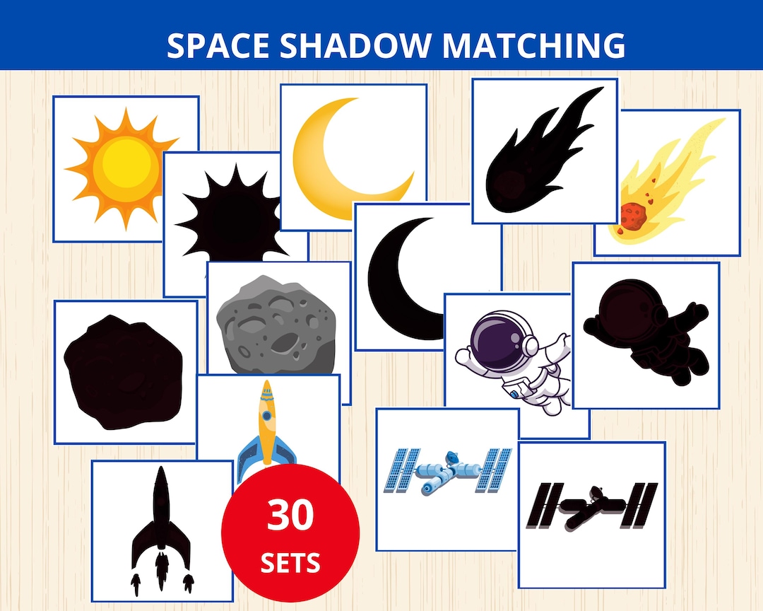 Space Shadow Matching Cards,outer Space Matching Activity,space ...
