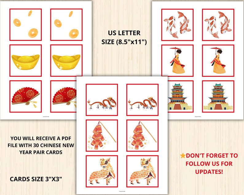 Chinese New Year Memory Game,lunar New Year Matching Activity,memory ...