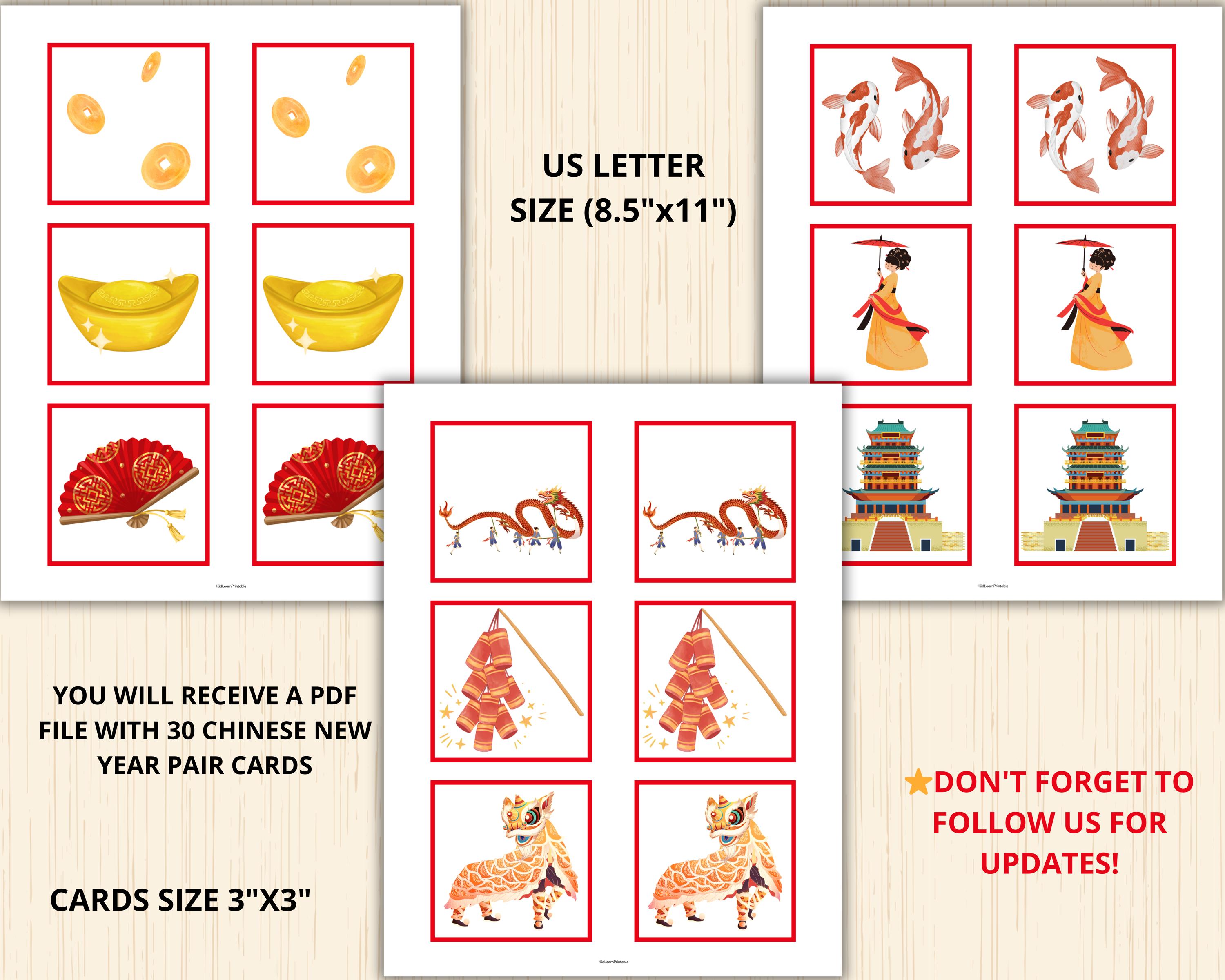 Chinese New Year Memory Game,lunar New Year Matching Activity,memory ...