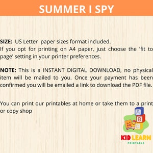 Summer I Spy,counting Activity,look and Find,summer Preschool ...