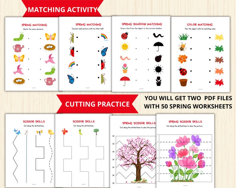Spring Preschool Packet,spring Preschool Worksheets,spring Learning ...