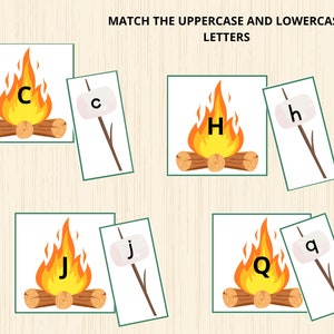 Camping Letter Match,preschool Letters,alphabet Matching Game,camping ...