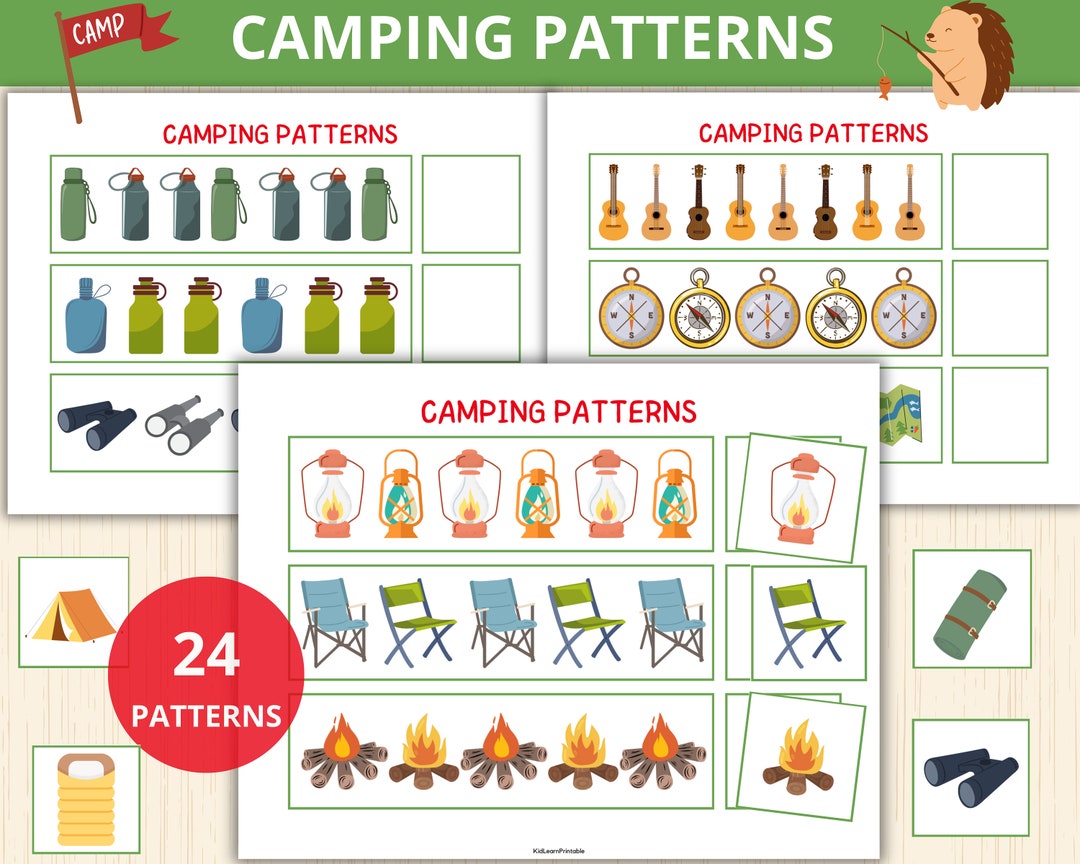 Camping Patterns,what Comes Next,scissors Skills,camping Activities ...