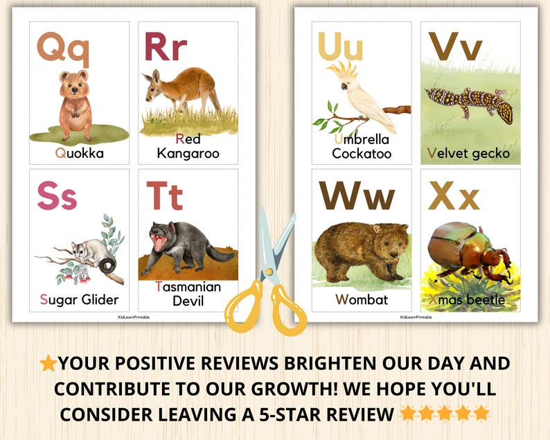 Australian Animals Alphabet,australian Alphabet Posters,abc Alphabet ...
