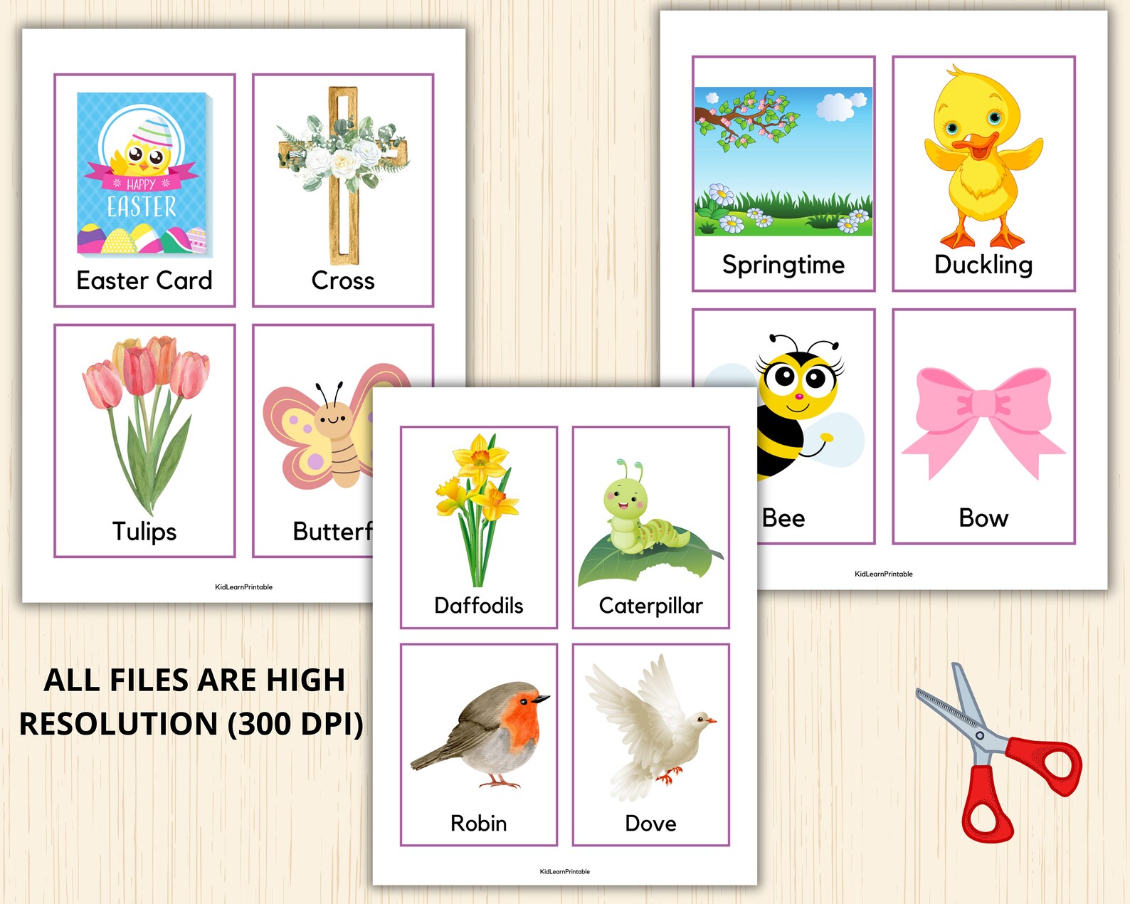 Easter Montessori Flashcards for Kids Easter Flash Cards Spring ...