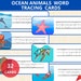 Ocean Animals Word Tracing,sea Animals Words Tracing,summer Montessori ...