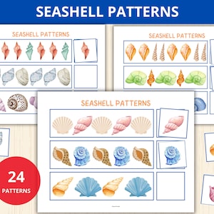 Seashell Patterns,what Comes Next,ocean Animal Matching,sea Animal ...