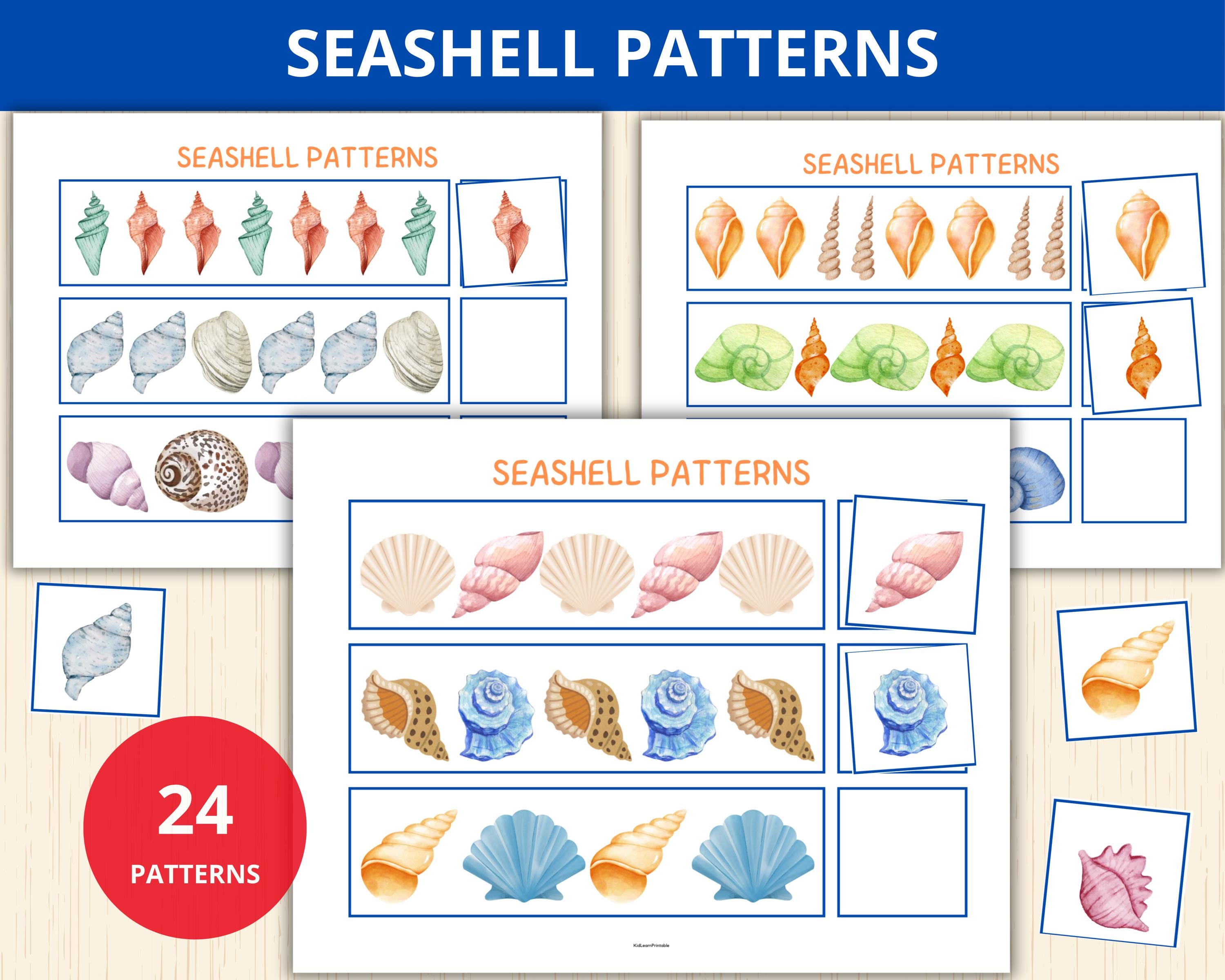 Seashell Patterns,what Comes Next,ocean Animal Matching,sea Animal ...