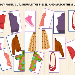 Clothes Matching Game,clothing Activity for Kids,montessori Clothes ...