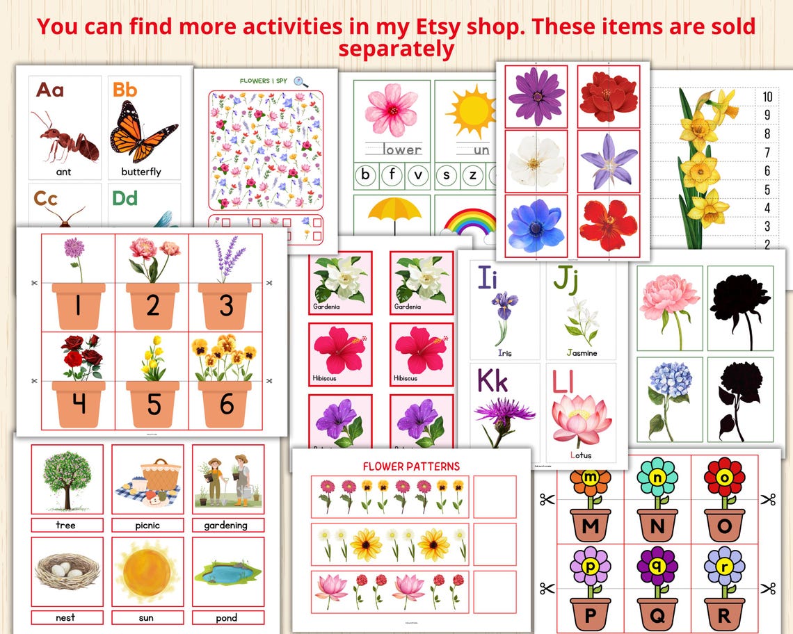 Flowers Beginning Sound,nature Letter Sound,flower Vocabulary,flower ...